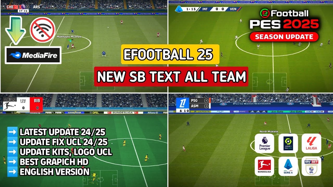 GACORR!! EFOOTBALL 25 PPSSPP UPDATE SB TEXT 🔥 Makin Mirip eFootball PC😱 Update 24/25 English ...