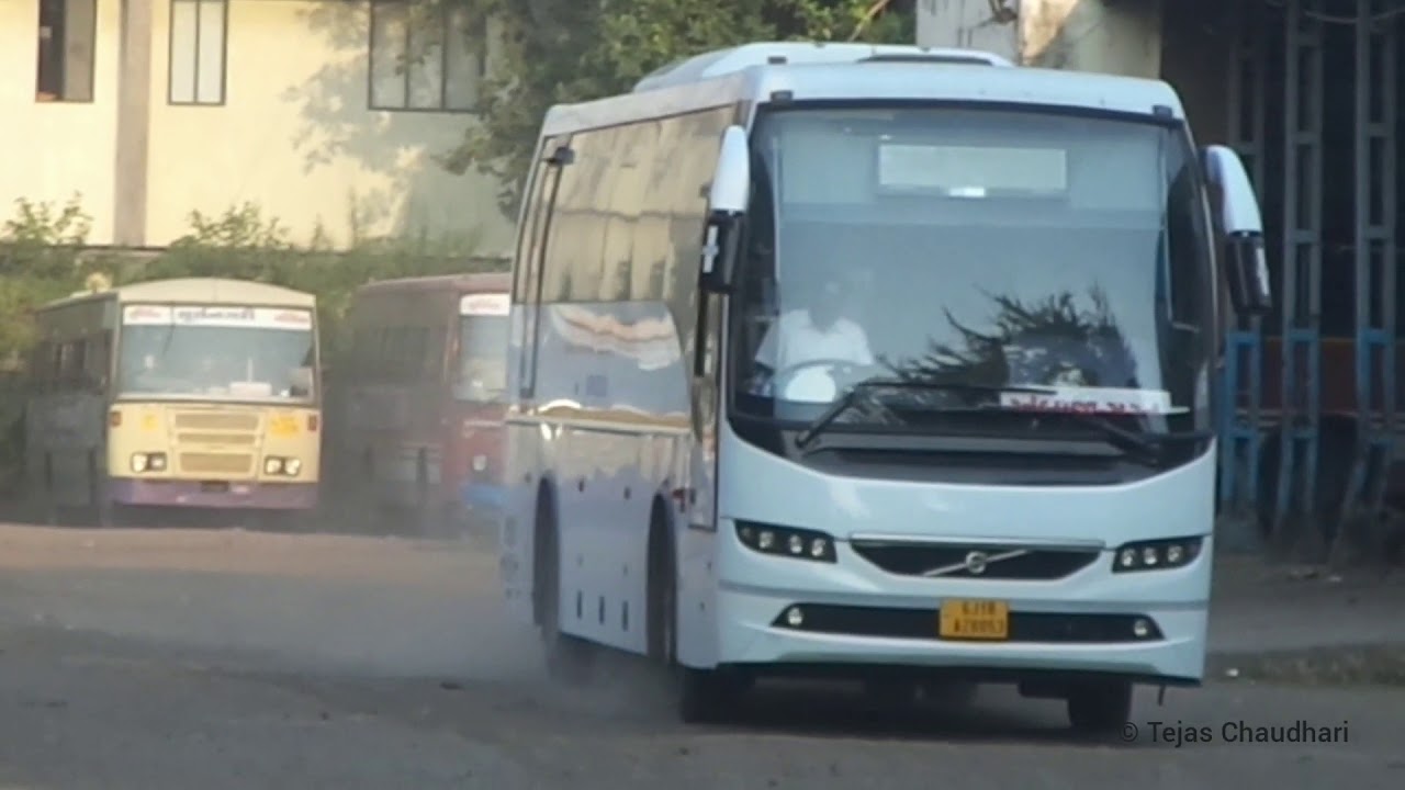 GSRTC Volvo B8R Bus - YouTube
