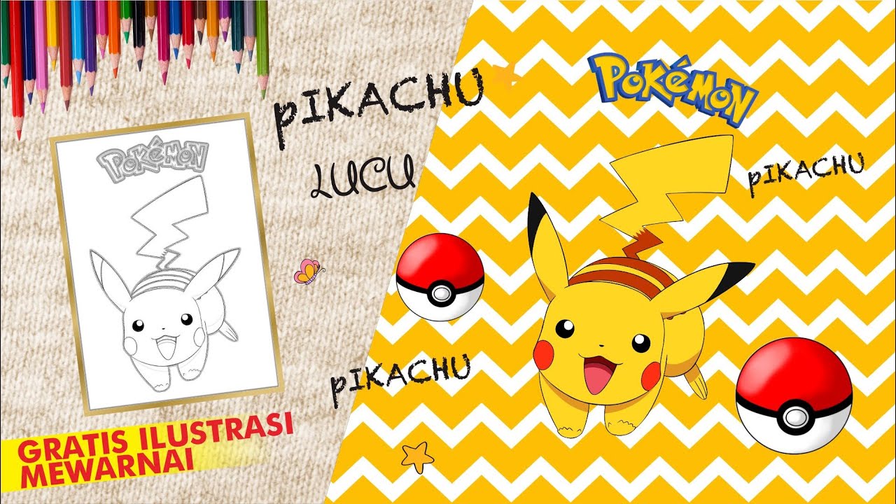 Pikachu Pokemon | Menggambar dan mewarnai | gratis file ilustrasi - YouTube