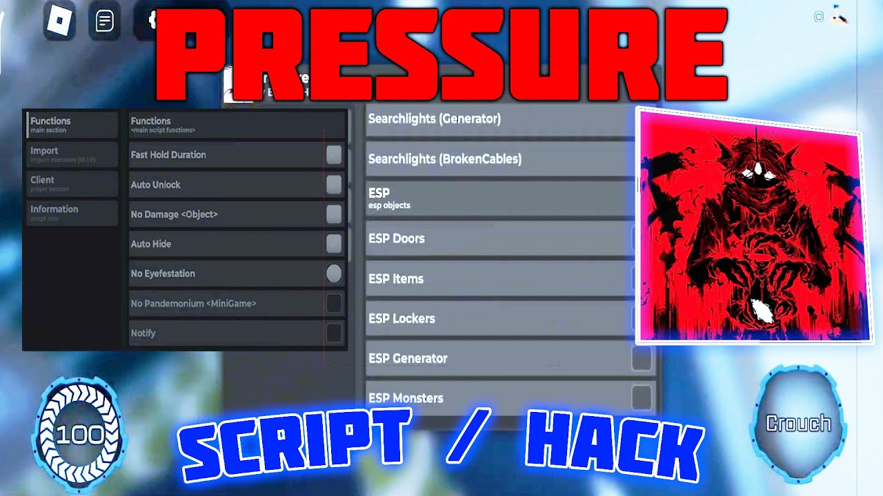 Pressure Script / Hack GUI - Auto Play, ESP, FullBright, Noclip, Walkspeed, Auto Farm | NO BAN ...