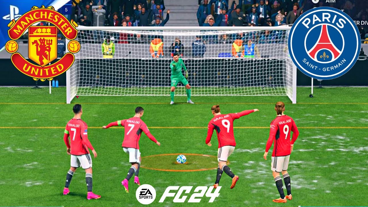 EA SPORTS FC 24 MANCHESTER UNITED VS PSG RONALDO V MESSI PENALTY ...