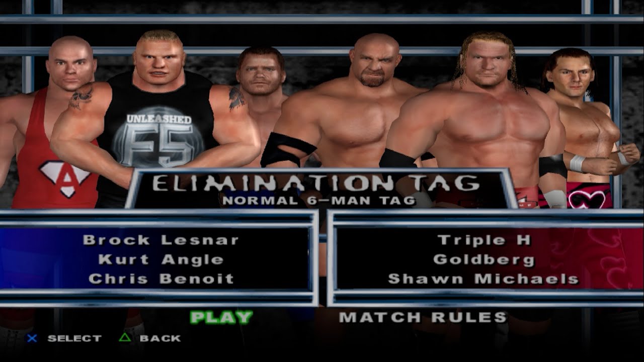 WWE SmackDown! HCTP - BrockLesnar,KurtAngle,ChrisBenoit VS TripleH ...