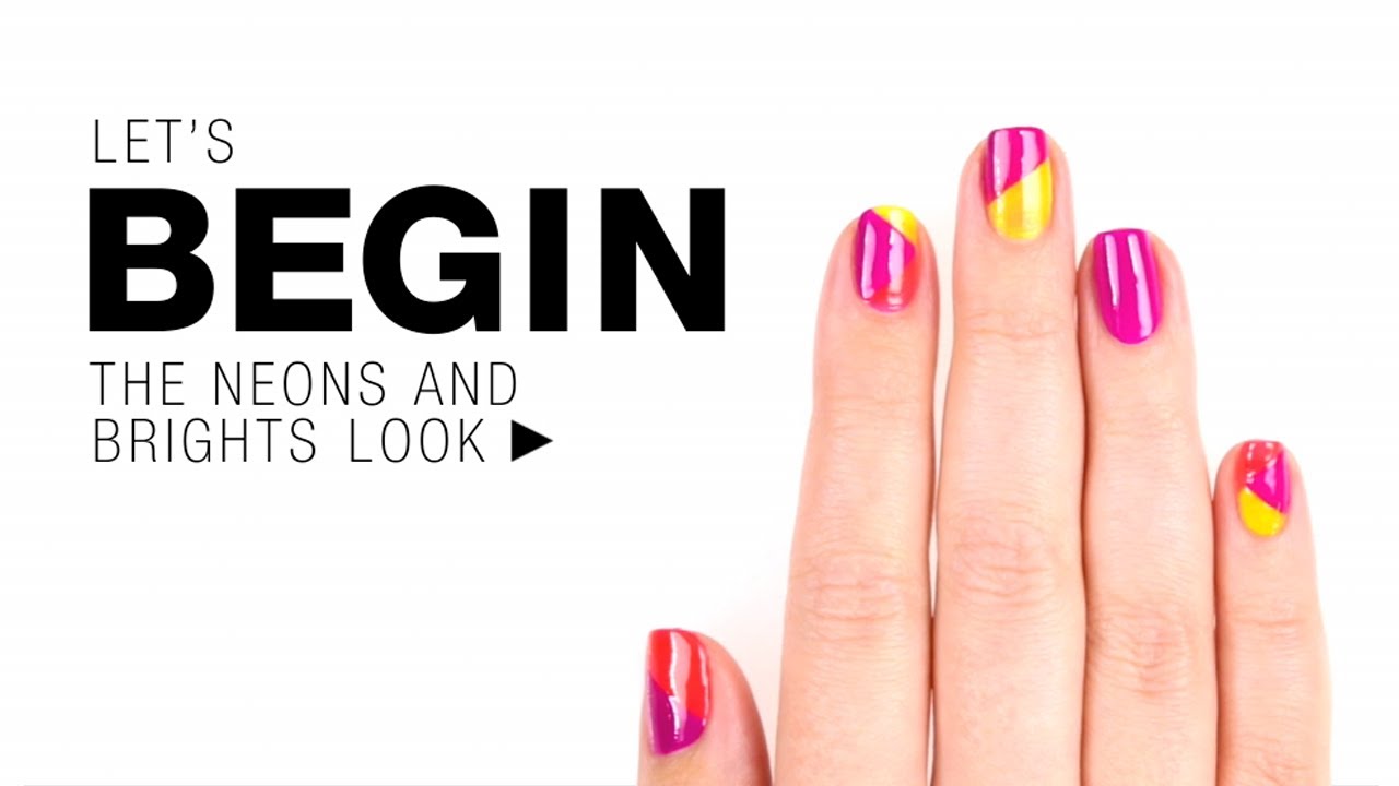 Nail How-to: Bright Neon Nails Tutorial - YouTube