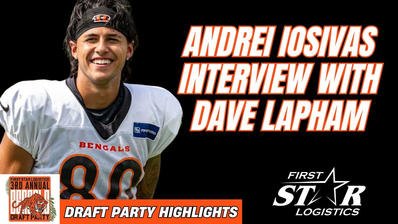 Bengals Wide Receiver Andrei Iosivas EXCLUSIVE Interview at First Star Logistics Draft Party ...