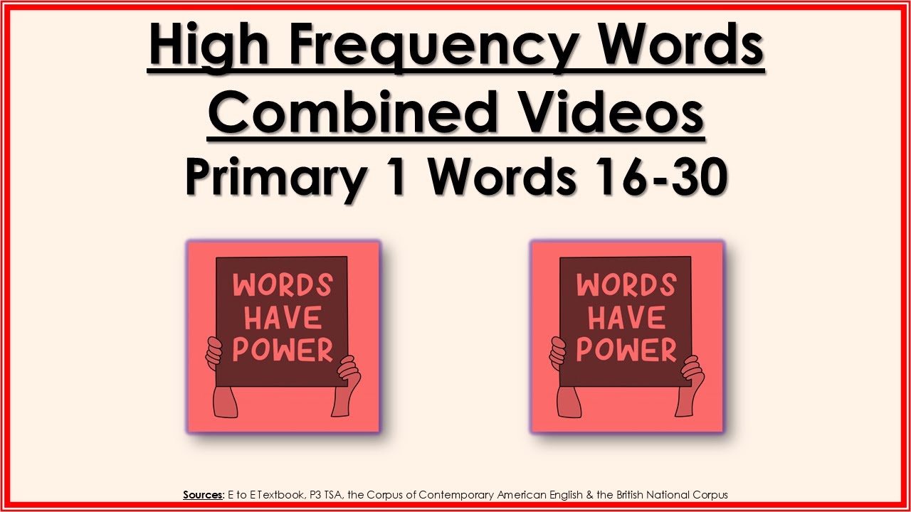 Second Primary 1 Combined Common Words & Review (16-30) - YouTube