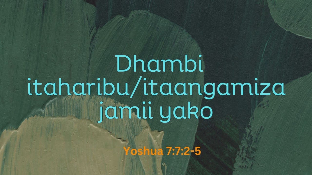 DHAMBI ITAHARIBU AU ITAANGAMIZA JAMII YAKO - Mch Abel Majaliwa Thomas ...
