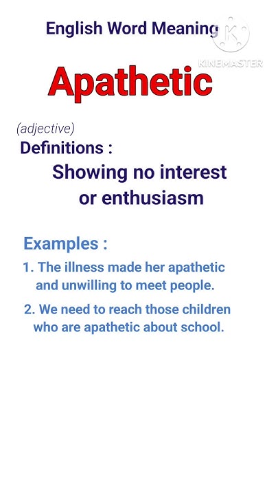 apathetic meaning in english | apathetic definition - YouTube
