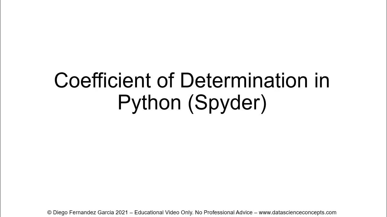 Linear Regression. Coefficient of Determination in Python (Spyder ...