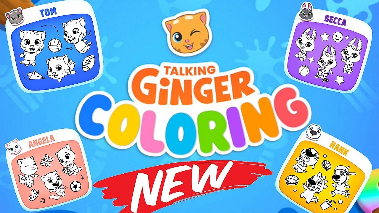 Talking Ginger Coloring New Game for Android ios - YouTube
