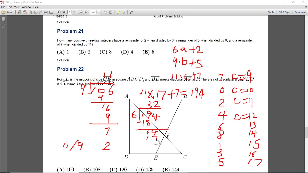 AMC8 2018 Problem 21 - YouTube
