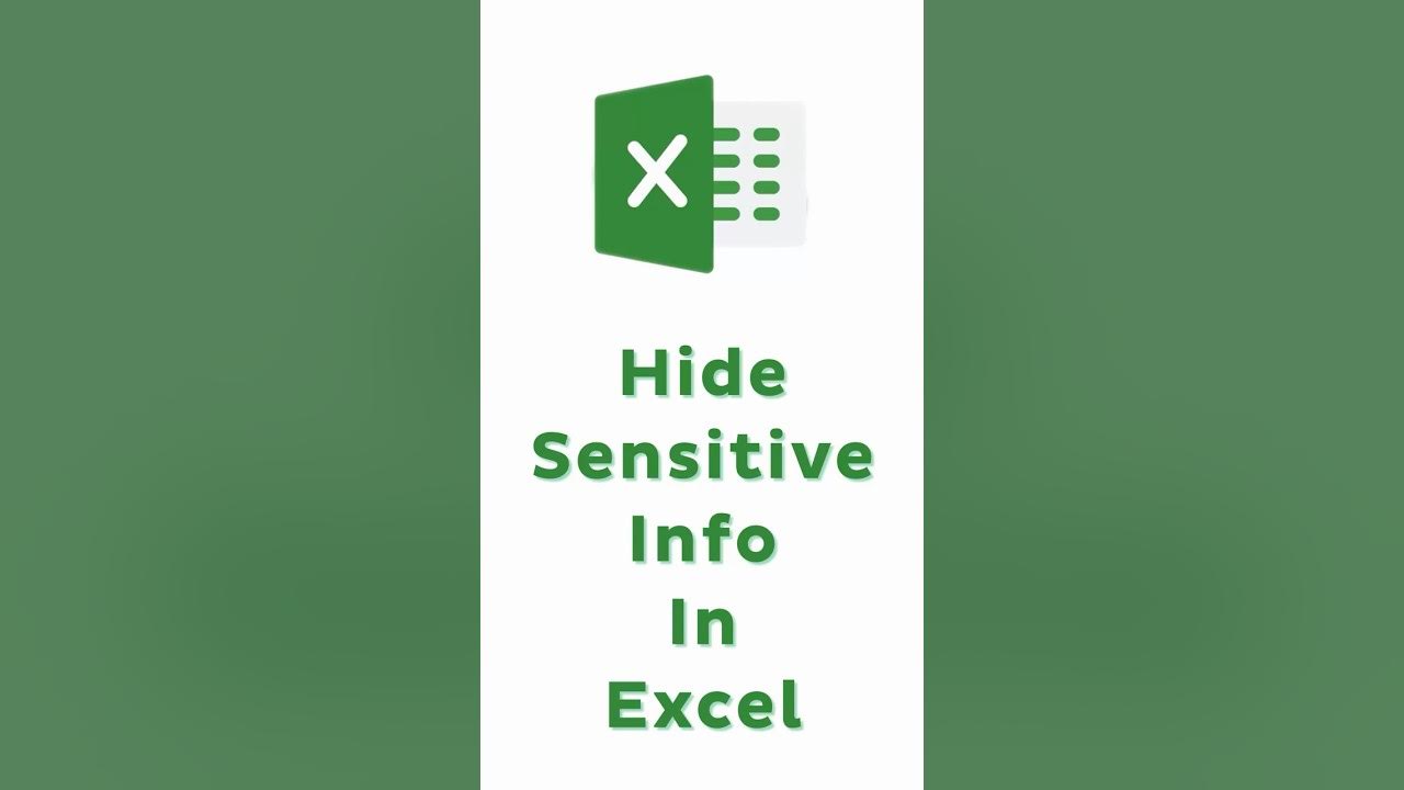 How to Hide Sensitive Data in Excel? #shorts #excel - YouTube