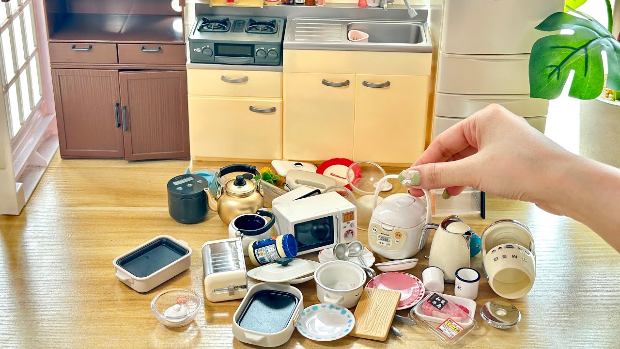 Re-Ment Mini kitchen Toys |Miniature kitchen set installation | play ...