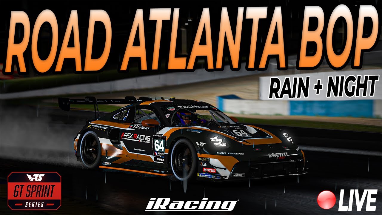 GT3 BOP at Road Atlanta - Raining at Night! - YouTube