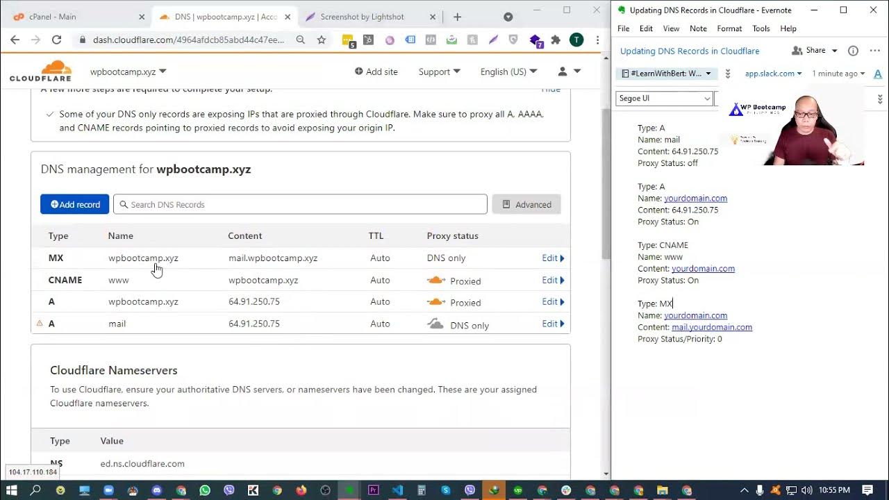 [Taglish] How to Setup Cloudflare DNS Records to Connect Domain Name and Web Server (cPanel ...