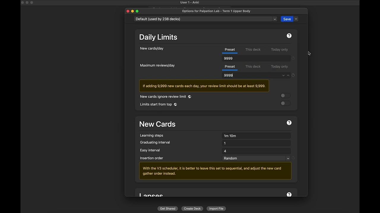 Anki Daily Limit Setting - YouTube