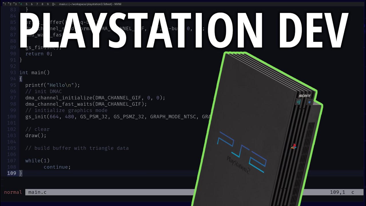 Making a PS2 Game LIVE #2 - Drawing Triangles (C Game Development on ...