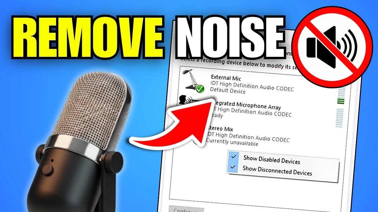 How To Remove Background Noise From Microphone On Windows 11 - YouTube