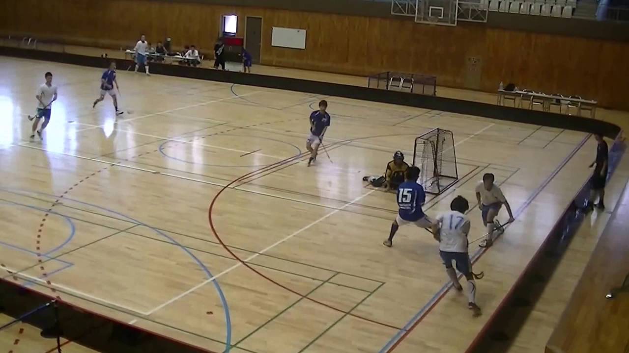 2016 Men's Japan Floorball League 駿河台大学 vs Bluefulfill - YouTube