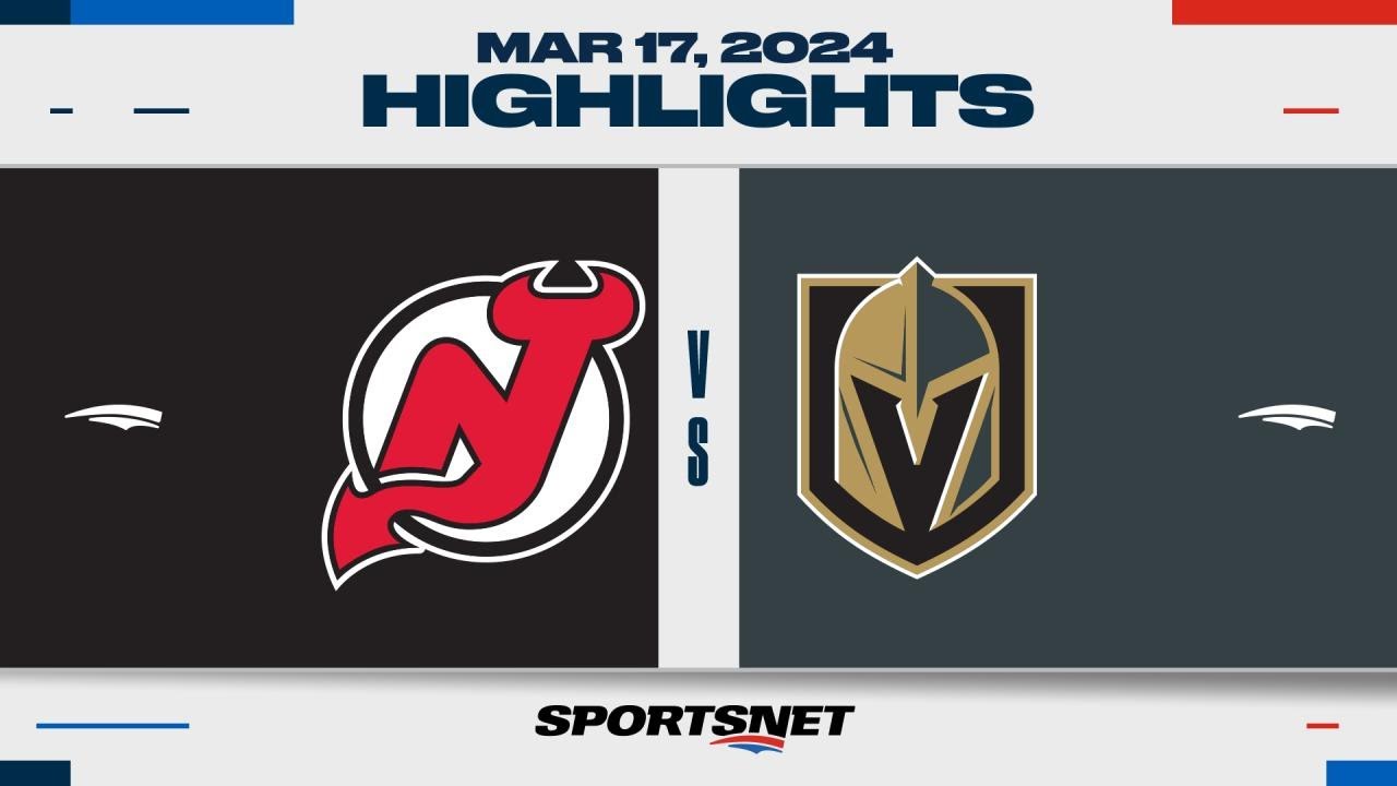 NHL Highlights | Devils vs. Golden Knights - March 17, 2024 - YouTube