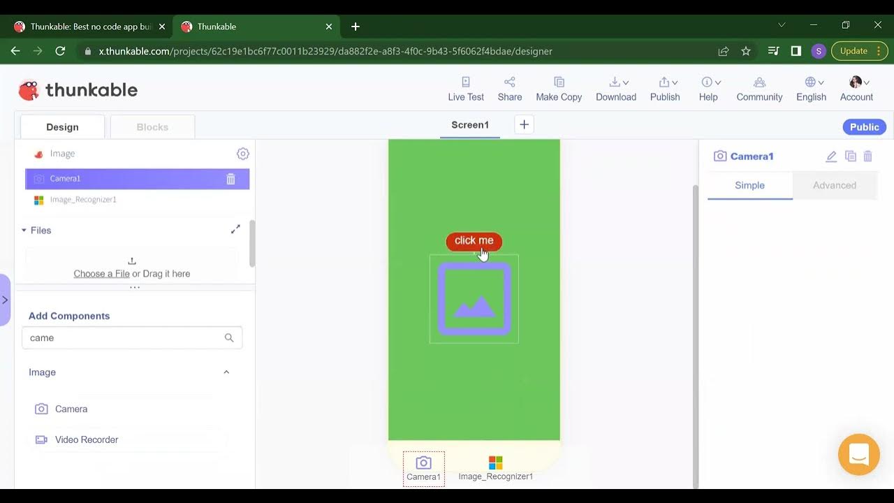 Thunkable Tutorial || Using Camera and Image Recognition components with Thunkable - YouTube