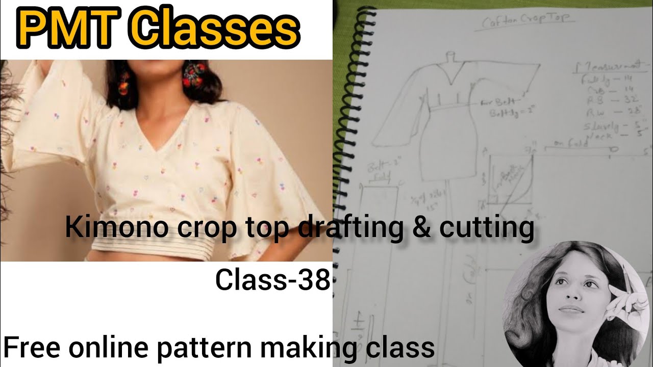pattern making class- |How to draft kimono crop top for beginners|# ...