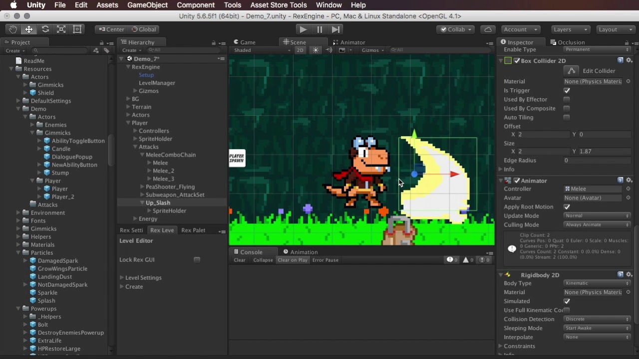 Rex Engine For Unity Attacking Up And Down Tutorial Youtube