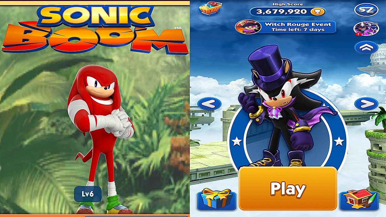 Sonic Knuckles vs Vampire Shadow - Sonic Boom vs Sonic Dash | Big ...