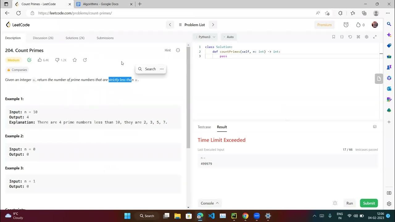 Leetcode 204 Count Primes Youtube