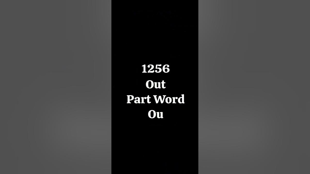 Whole Word Contraction OU & Part Word In Braille | Out | OU | Kausar's ...