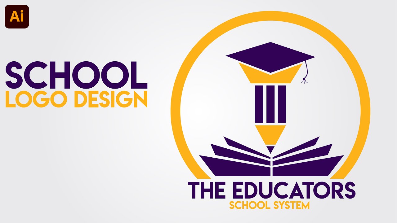 Create amazing School Logo in Adobe illustrator CC - YouTube