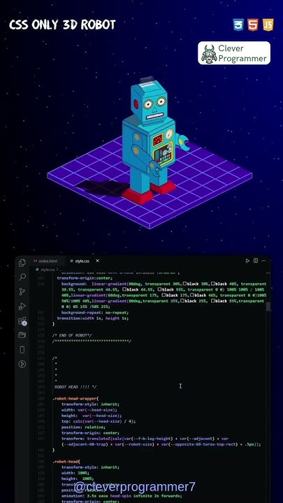 Css Onily 3d Robot Cleverprogrammer09 Htmlcss Coding Shorts Python Codelearning Youtube