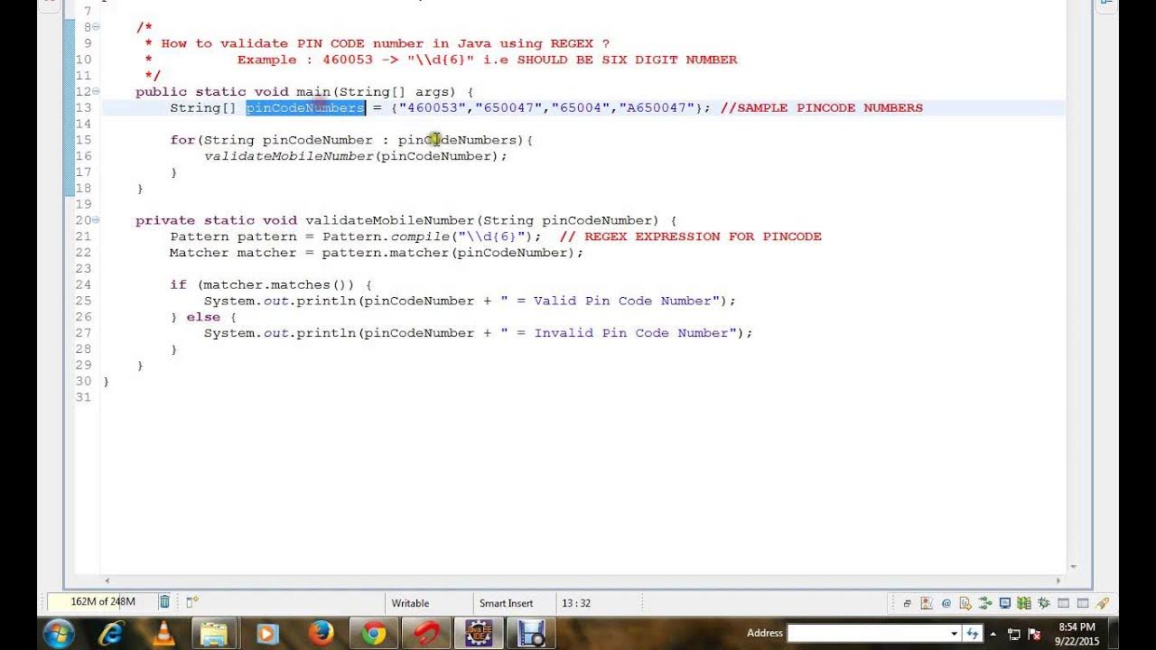HOW TO VALIDATE PIN CODE NUMBER IN JAVA USING REGEX - YouTube