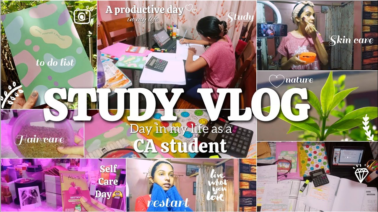 ️Study Vlog🔥|Day in my life as a CA student |Self Care Day | Productive ...