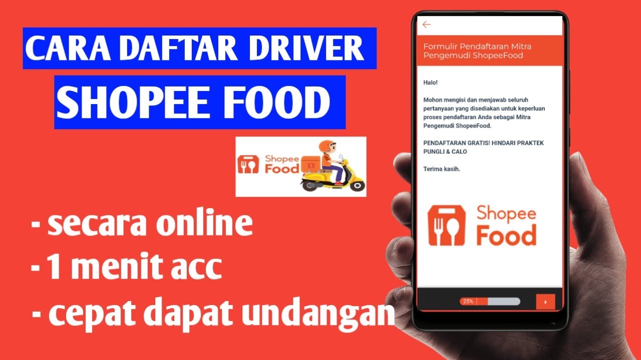 Cara Daftar Shopee Food Driver Terbaru 2024 ( Cara Daftar Driver ...