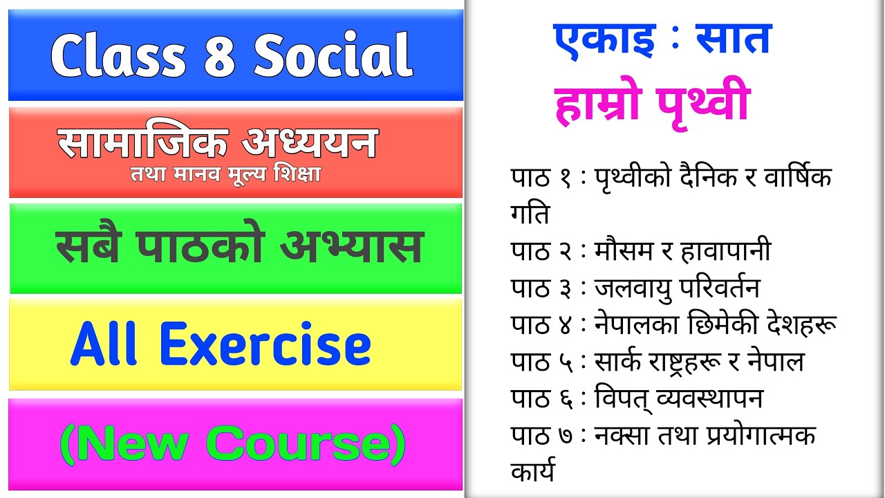 Class 8 Social Chapter 7 Exercise | All Lessons Exercise | Hamro ...
