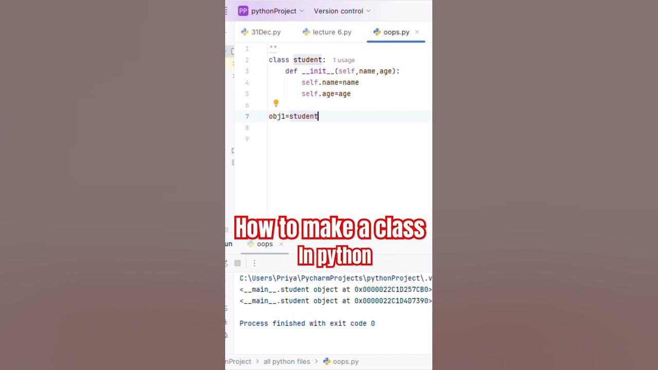 How To Make A Class In Python Coding Codingtutorial Pyhton Teacher 4661