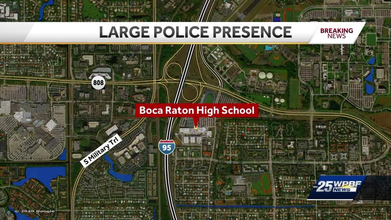 Large police presence at Boca Raton High School - YouTube