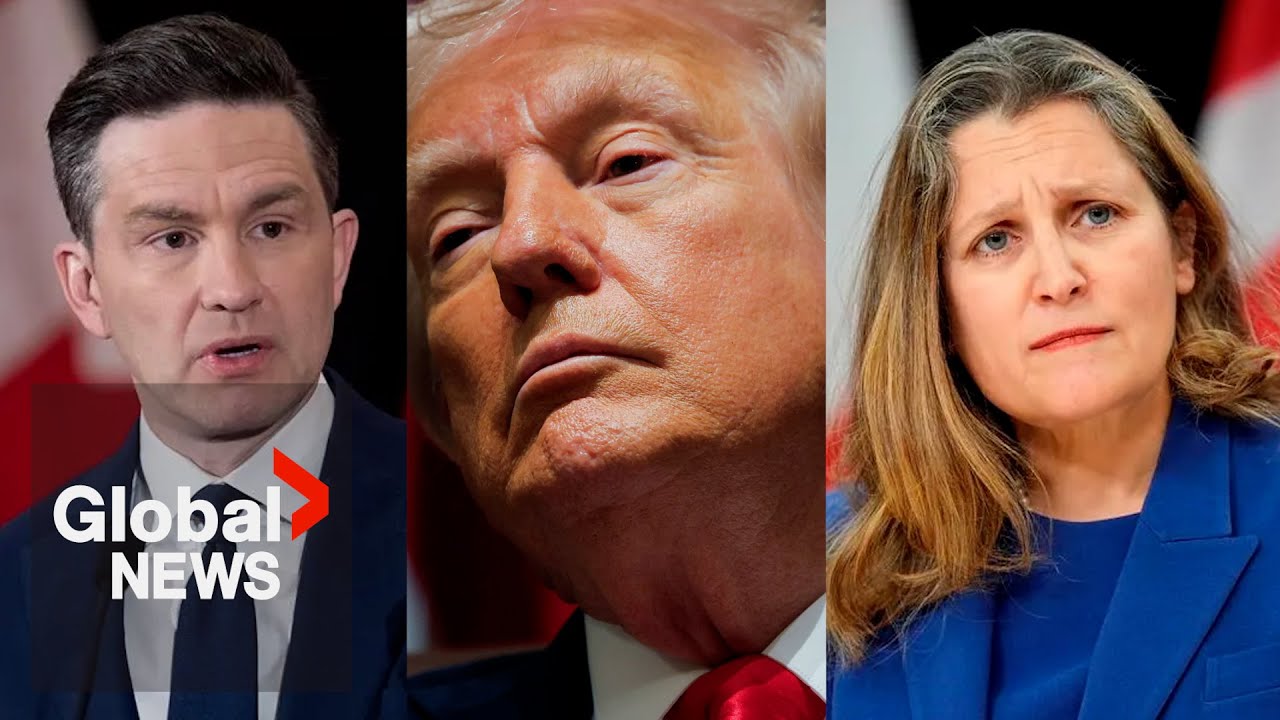 Trump says Canada’s Poilievre “not a MAGA guy,” calls Freeland a “whack ...