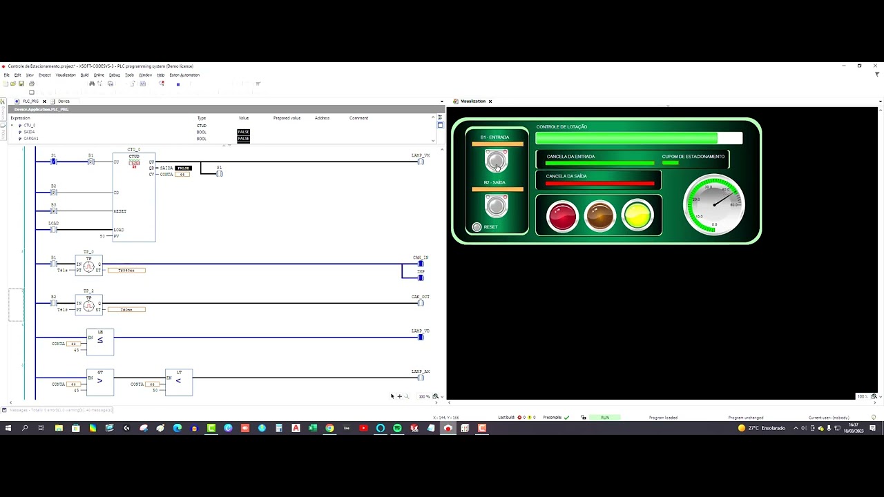 CLP - Controle de Estacionamento - Comando Ladder - YouTube