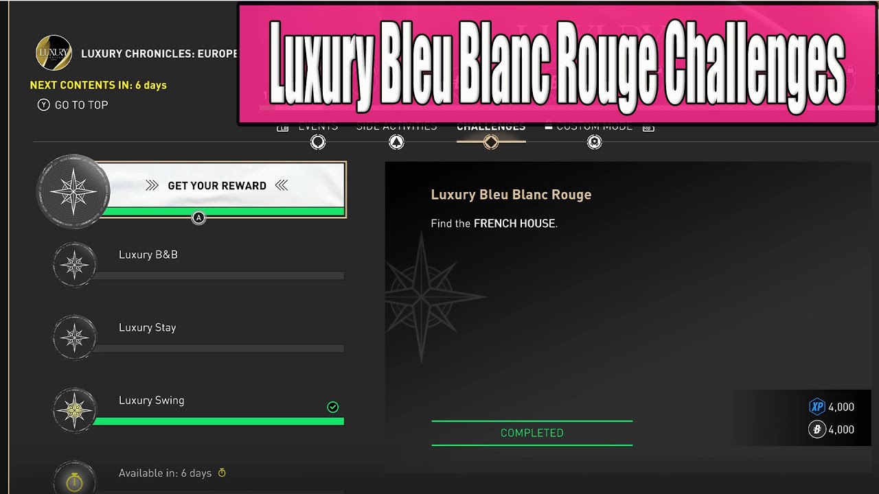 The Crew Motorfest Luxury Bleu Blanc Rouge Challenges - French House ...