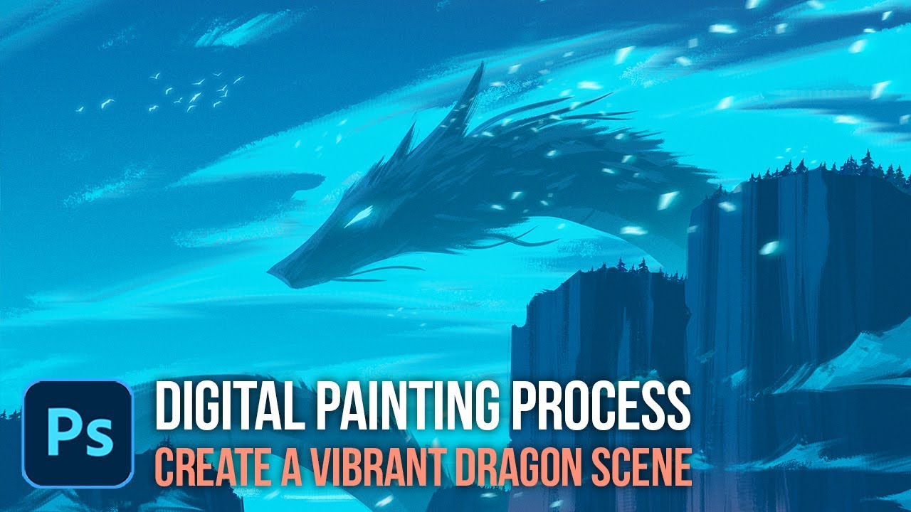 Dragon Landscape Concept Art - Digital Painting Process - YouTube