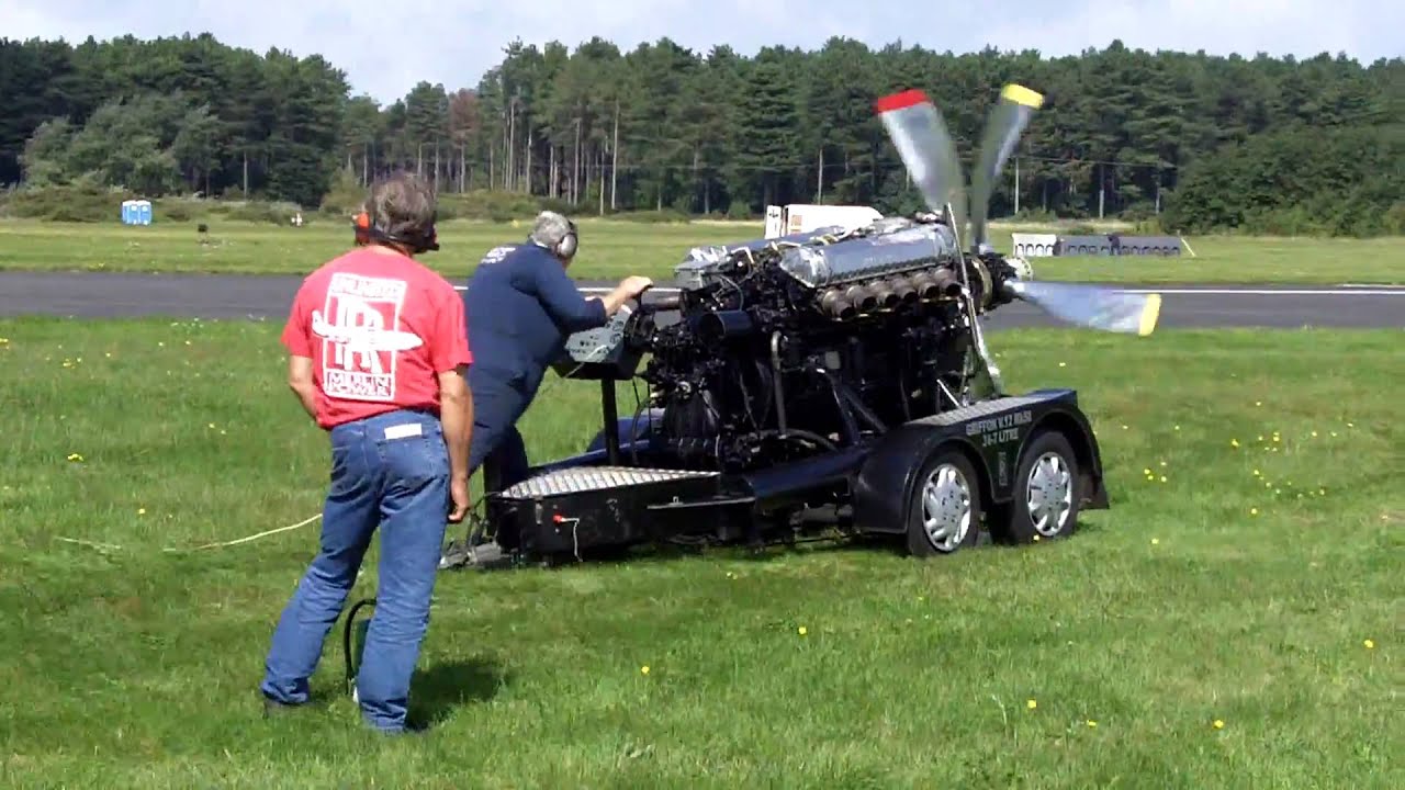 Rolls Royce 36.7 litre Griffon Aero engine on trailer This is british ...