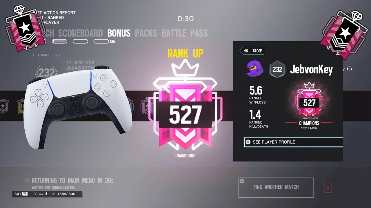 BEST PS5 CONTROLLER R6 PLAYER GETS CHAMPION IN OPERATION CRIMSON HEIST ...