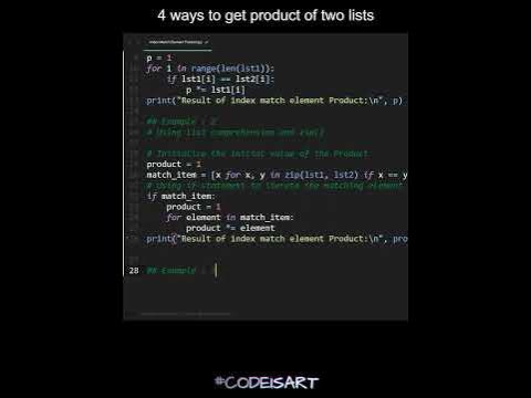 4 ways to get product of two lists in Python | Python Examples | Python Coding Tutorial ...