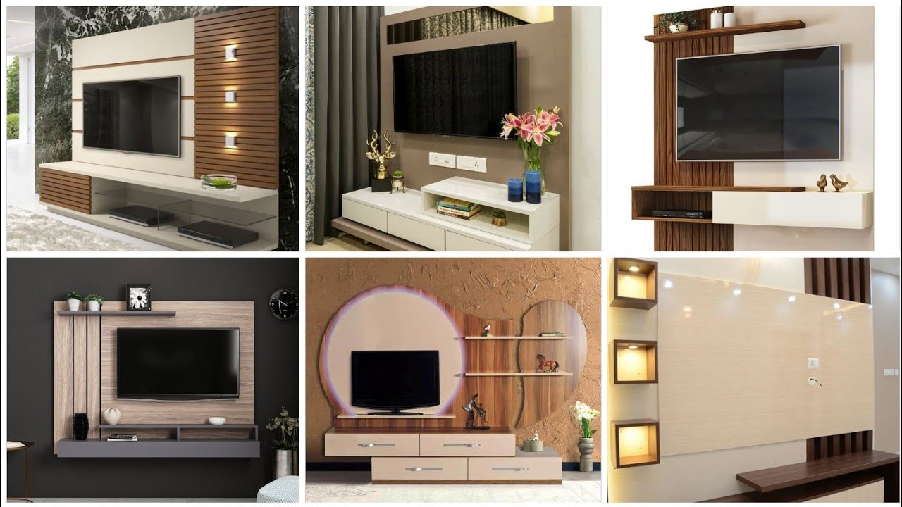 55Top Latest LCD wall unit cabnit design for Lounge/#Modern woodwork ...