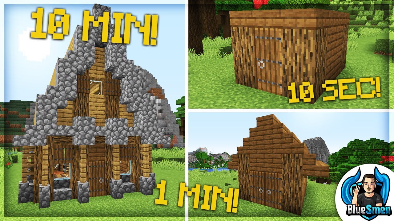 Casa in Minecraft: 10 Minute, 1 Minut, 10 Secunde - YouTube