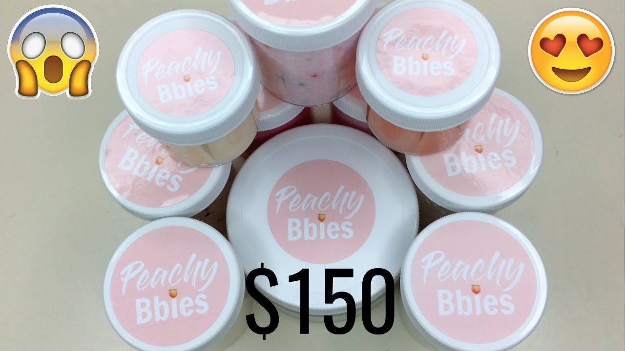 $150 @PEACHYBBIES SLIME PACKAGE REVIEW!! - YouTube