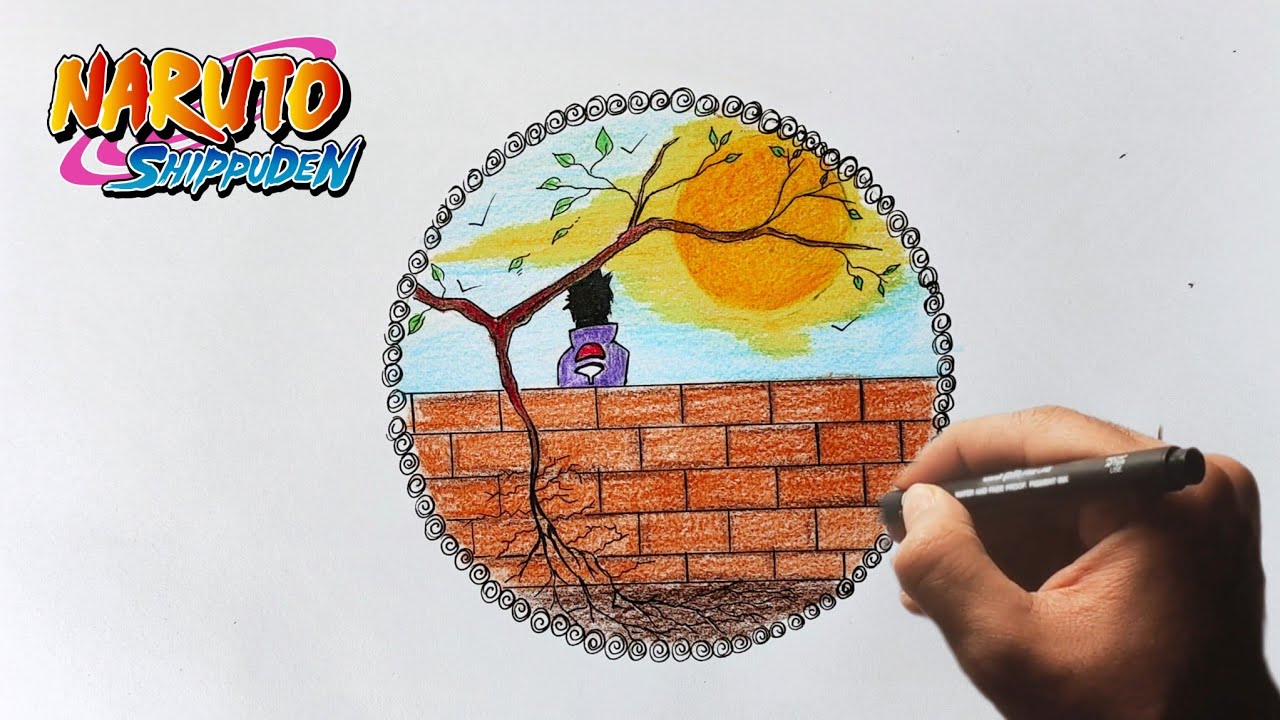 Easy circle drawing || Naruto Fan Art in Circle || Colored Pencil ...