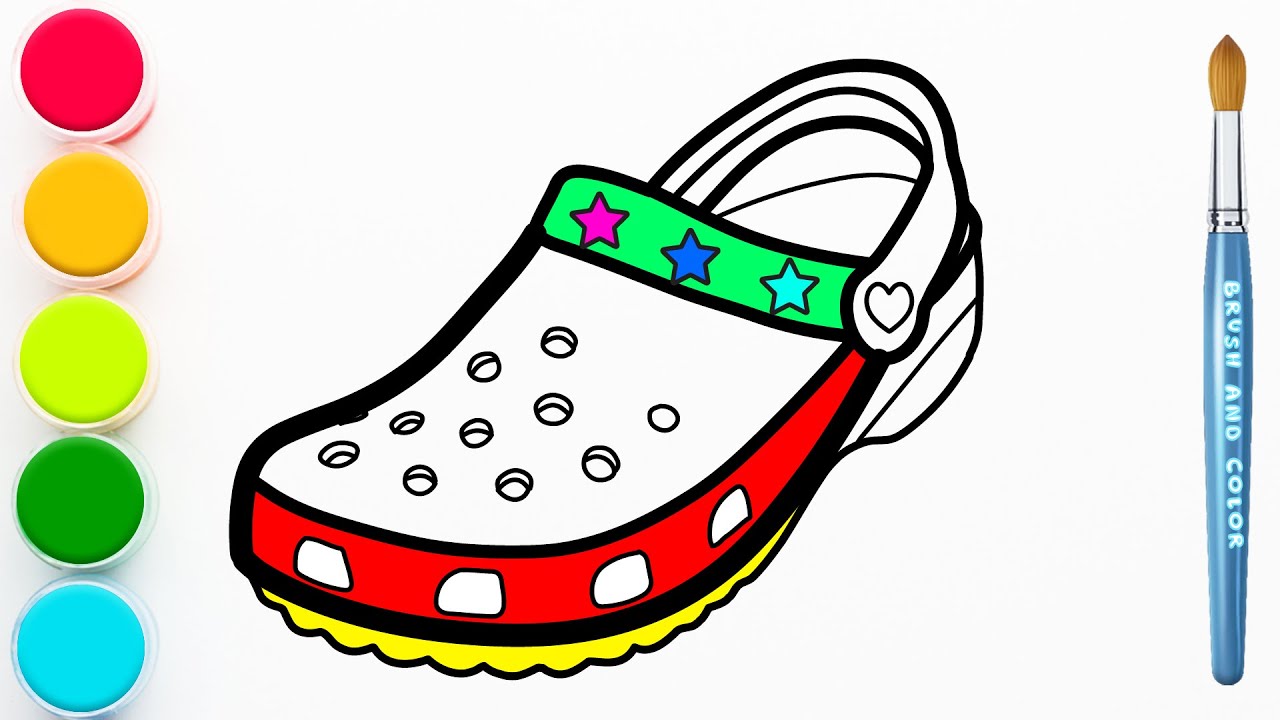 How to Draw a Crocs Sandals | Step by Step - YouTube