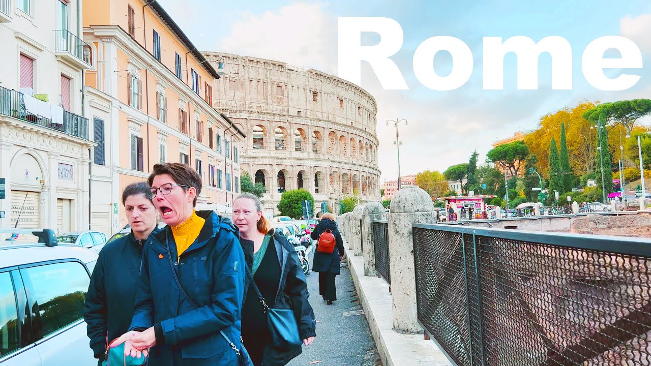 Rome Italy 🇮🇹 4K HDR 60fps Colosseum Walking Tour Roma Italia Colosseo ...